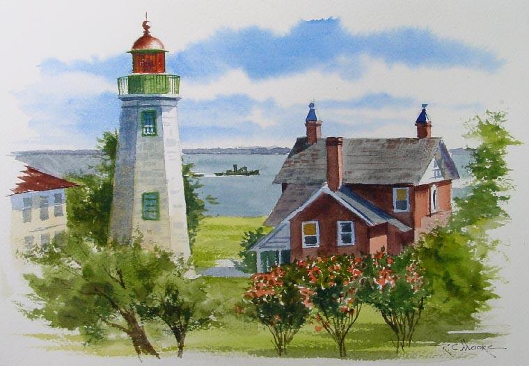 Watercolor Paintings and Sketches of Lighthouses